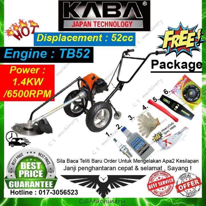 🔥 KABA 🔥 KB-550HPM HeavyDuty HAND PUSH MOVER/BRUSH CUTTER Mesin Rumput ...