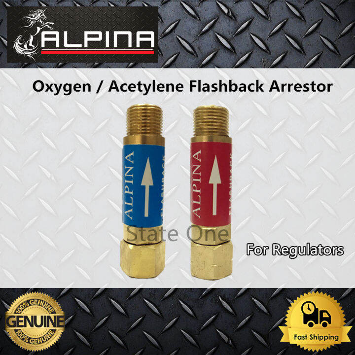 ALPINA Oxygen / Acetylene Flashback Arrestor for Regulators / Welding ...