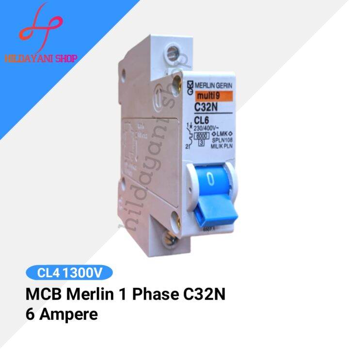 MCB pln listrik merlin gerin cl6 6 ampere 1300v sni c32n spln anti ...