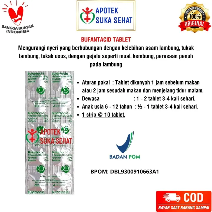 BUFANTACID TABLET OBAT MAAG ( 1 STRIP ISI 10 TABLET ) | Lazada Indonesia