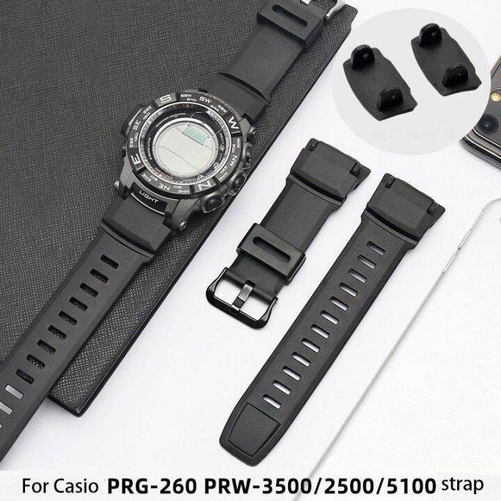 ⊕ Rubber watch Strap For Casio PROTREK PRG-260/270/550/250 PRW-3500 ...