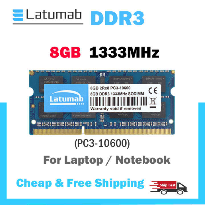 Latumab RAM DDR3 8GB 1333MHz Laptop Memory PC3-10600 204Pins SODIMM 1 ...