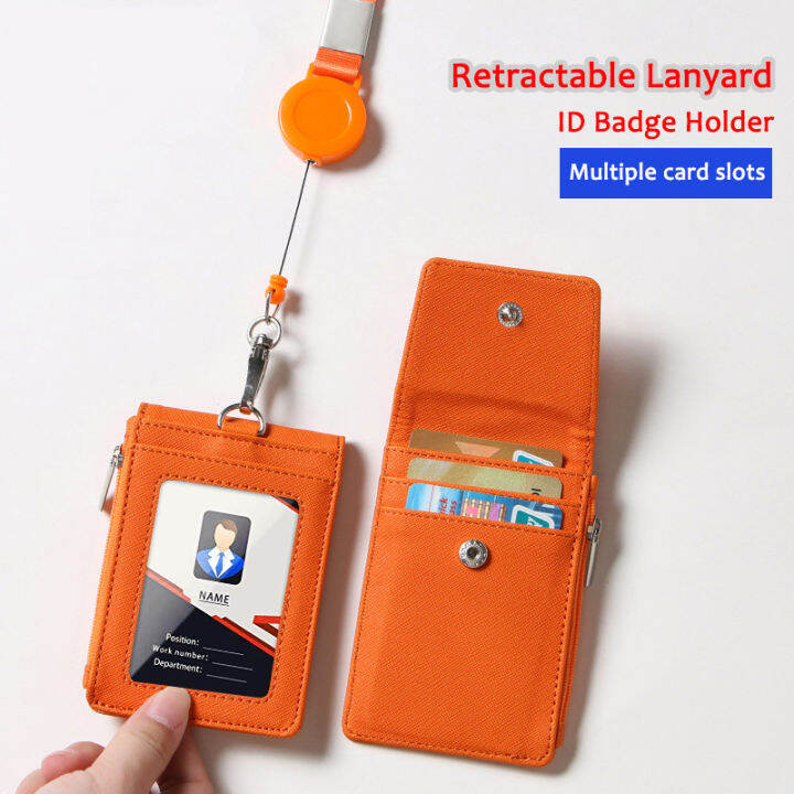 Work Badge Card Cover Multi Card Slots Zipper Bank Credit Card Bus ...