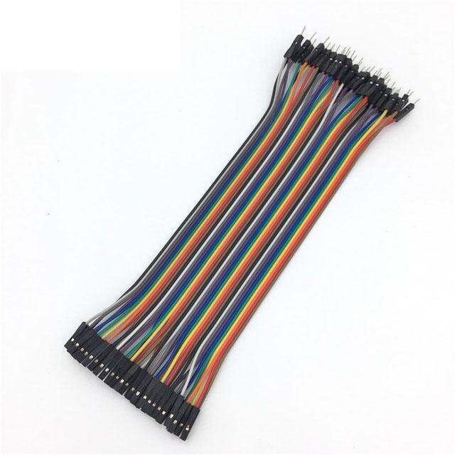 Dupont line 40pcs in Row 20cm 2.54mm 1p-1p Pin Female to Male Color ...