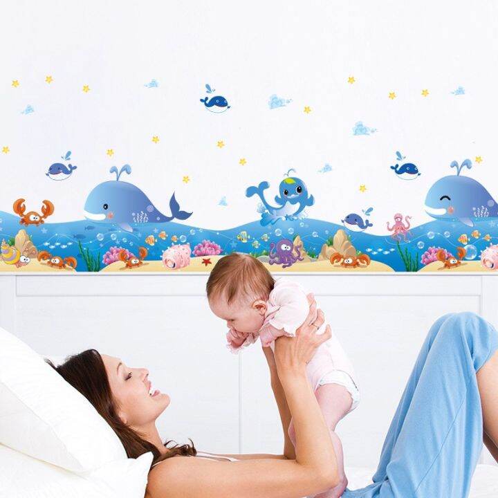 ACIL WALL STICKER LIS IKAN PAUS FISH RUMPUT LAUT KAMAR MANDI STIKER ...