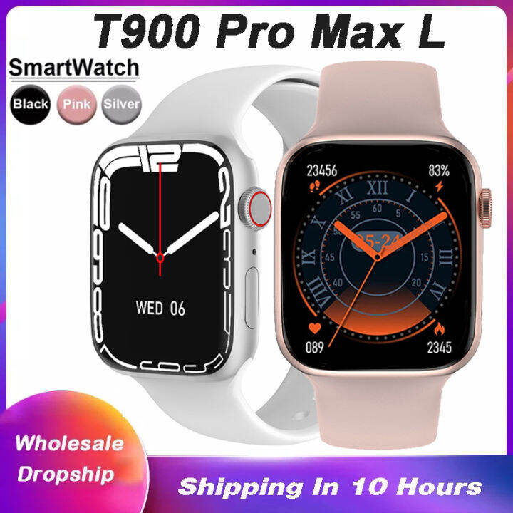 New T900 PRO MAX L Smart Watch Series 8 HD Screen Custom Wall Bluetooth Call Voice Assistant ...