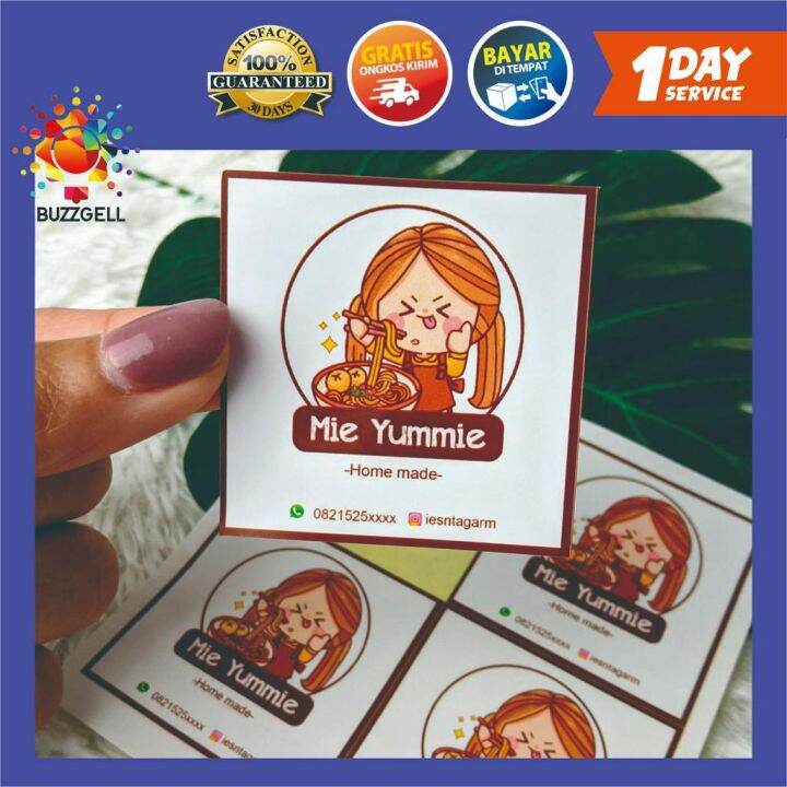Stiker Label Makanan Bentuk Kotak Sticker Custom Kemasan Toples ...