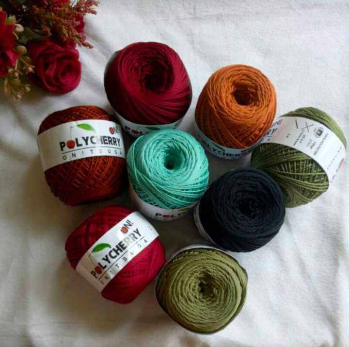 Benang rajut polycherry 100gr, 225m | Lazada Indonesia