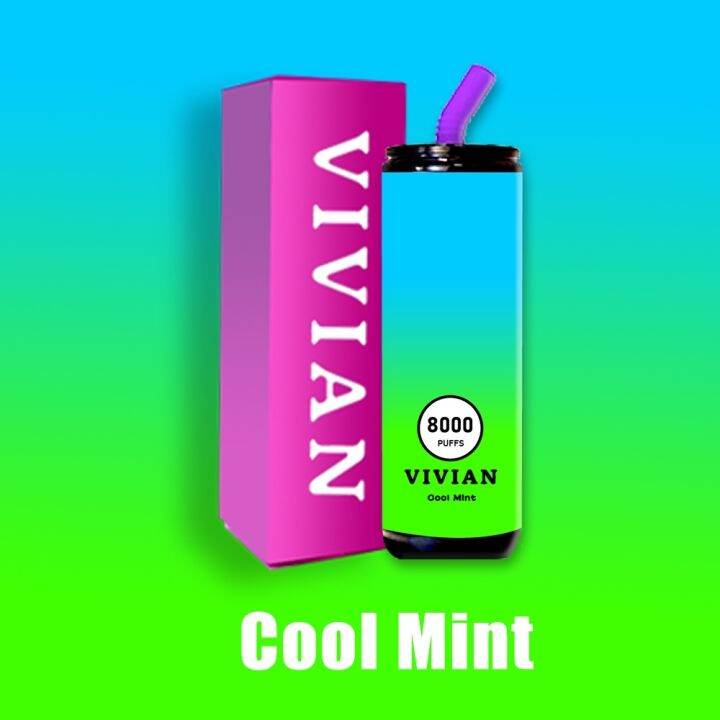 Menthol VIVIAN 8000 Puffs Bar PLUS Disposable Vape Pod 5 (50mg) NIC ...