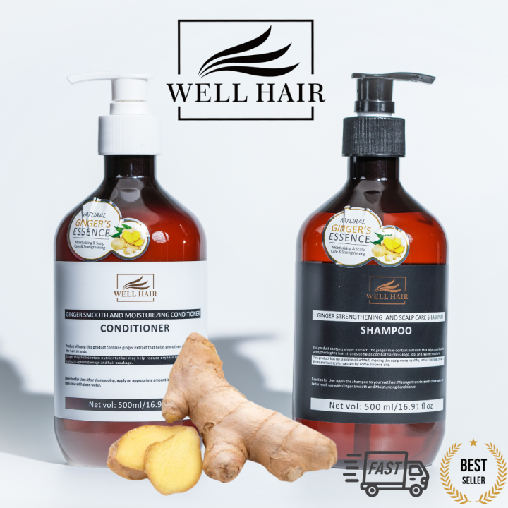 WELL HAIR Ginger's Essence 500 ml Strengthening and Scalp Care Shampoo ...