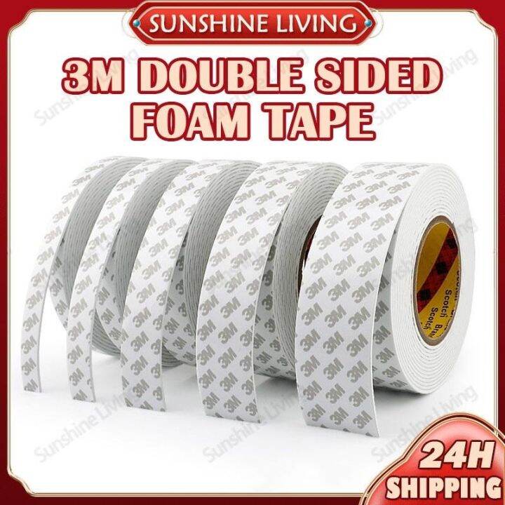 3M Foam Double Sided Tape 5 Meter Length Heavy Duty White EVA Foam Tape Strong Permanent ...