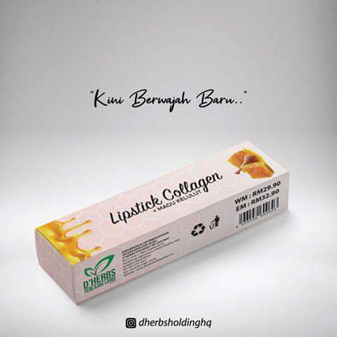 Dherbs Lipstick Collagen (PACK BARU) | Lazada