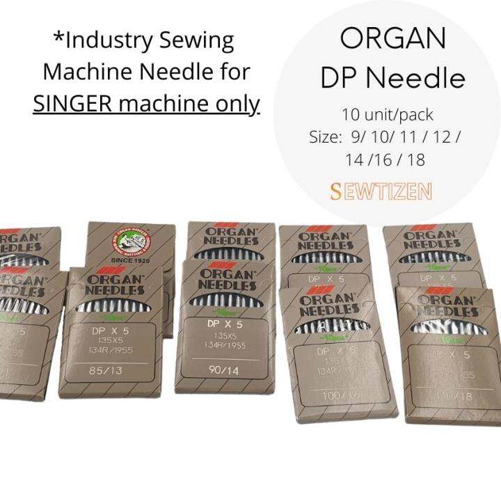 Original Japan DP Organ Industry Sewing Machine Needle (Jarum Mesin Jahit Lurus Industri-Singer ...