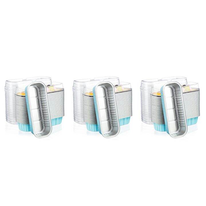 Aluminum Foil Bread Frying Pan,50Pcs Disposable Mini Bread Pan with Lid ...