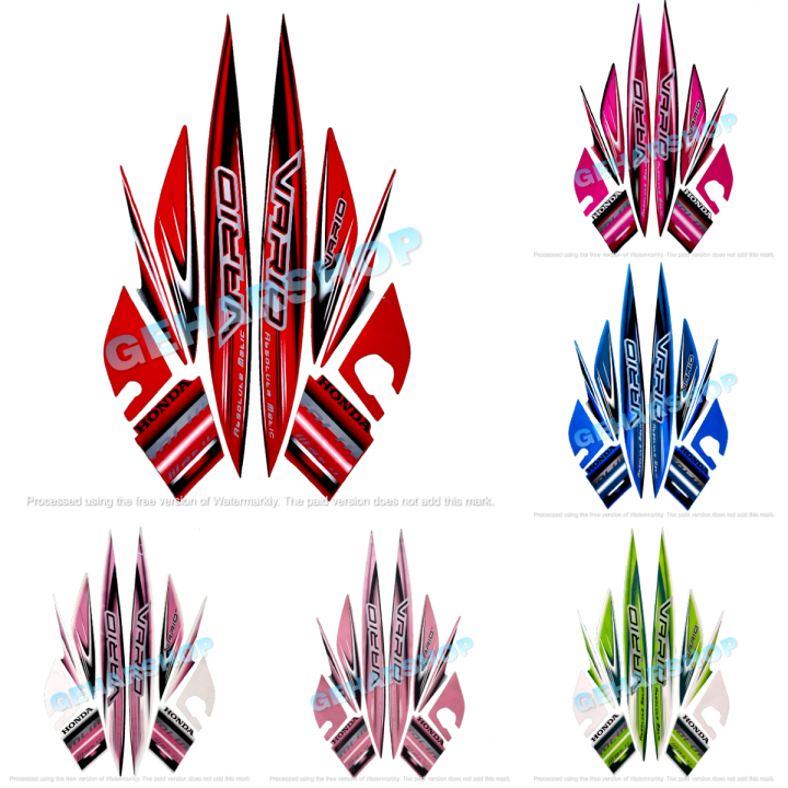 STIKER STRIPING MOTOR HONDA VARIO CW 110 2008 CW SEPASANG STANDAR FUL ...