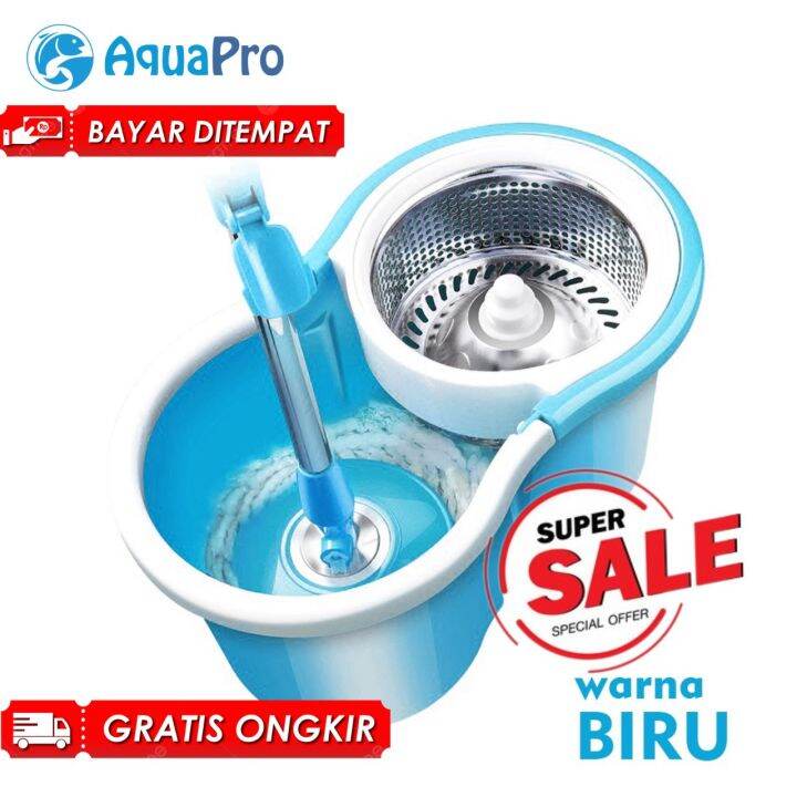 1 Set Warna Biru Alat Pel Putar Otomatis 360 Super Bersih Multifungsi ...