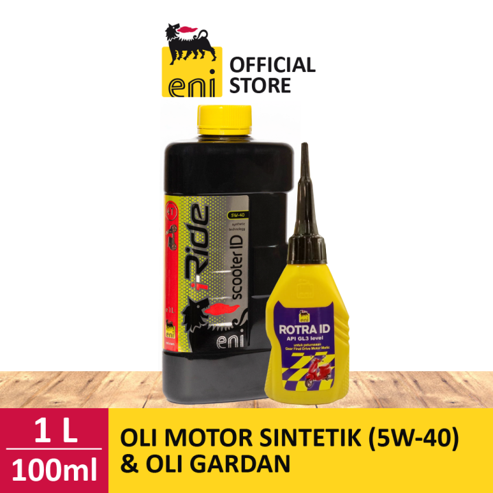 Oli Motor ENI i-Ride Moto Scooter ID 5W-40 (1L) + Oli Gardan (120ml ...