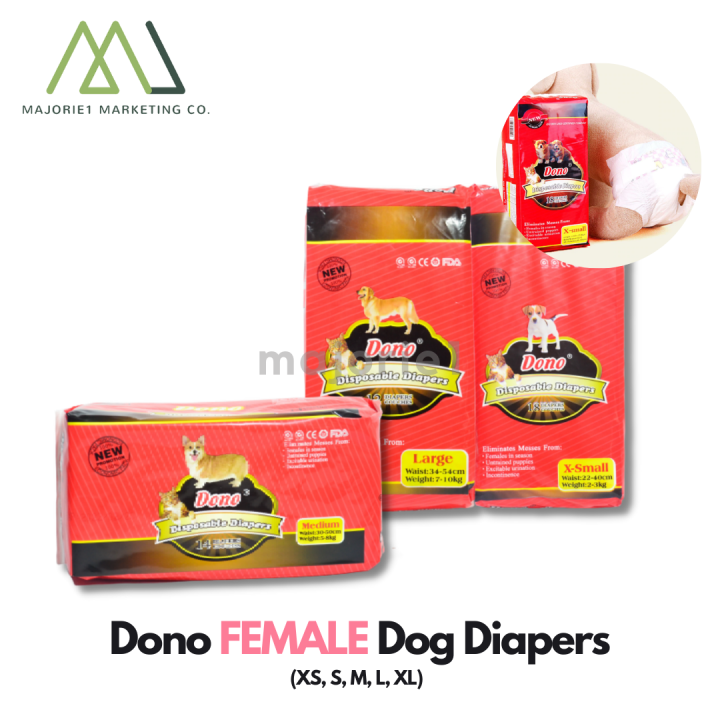 Dono FEMALE Dog Diapers (XS, S, M, L, XL) | Lazada PH