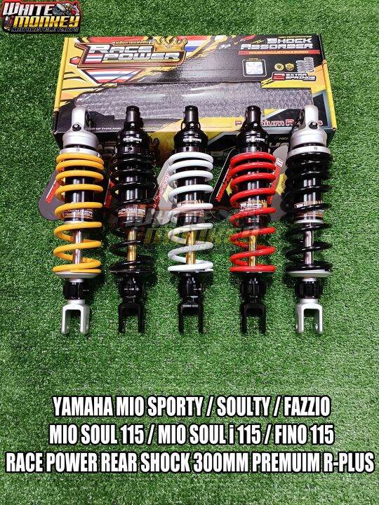 YAMAHA MIO SPORTY / SOULTY / MIO SOU L/ FINO / FAZZIO RACE POWER REAR SHOCK 300MM PREMUIM R-PLUS ...