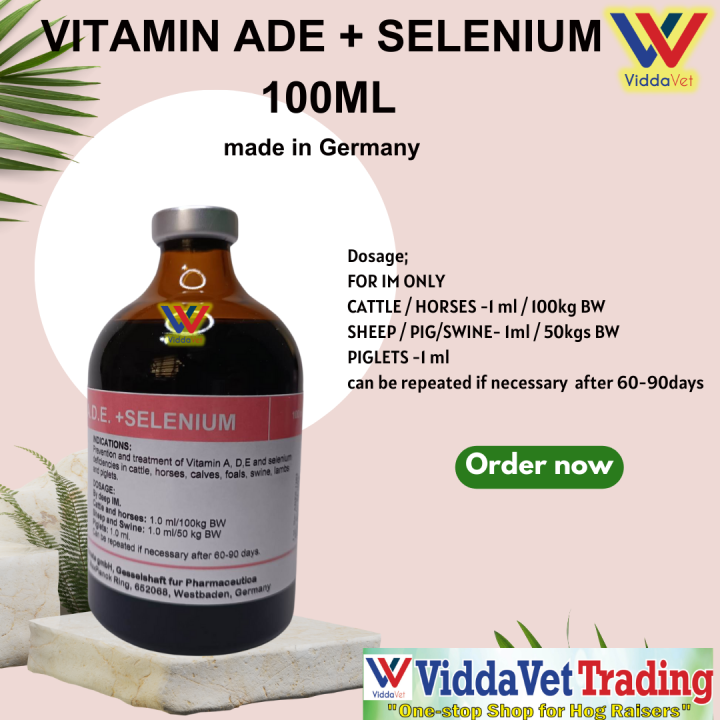 100ml 1 bottle Vitamin A, D, E, + Selenium for animals pig , calves ...