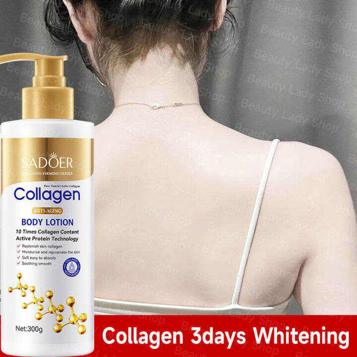 SADOER Whitening body lotion Permanent Whitening Lotion with collagen Anti-Wrinkle Essence Body ...