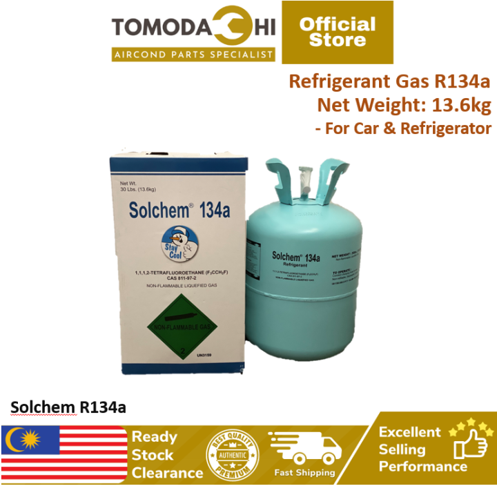 TOMODACHI Refrigerant Gas, R134a, Solchem, Net Weight= 13.6kg Gas Kereta Gas Peti Sejuk Rumah ...