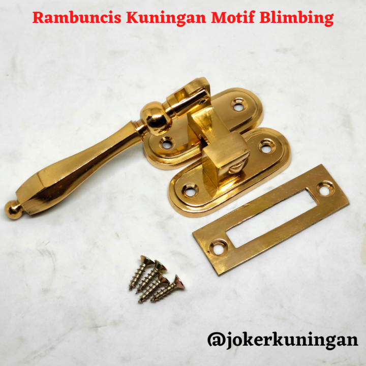 Rambuncis JUMBO Kuningan Motif Blimbing Tebal Grendel slot kunci ...