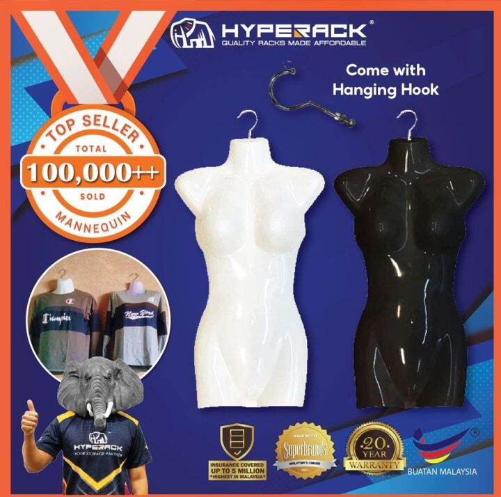 🐘HYPERACK™️ Plastic Female and Male Hanging Mannequin For Clothes ...