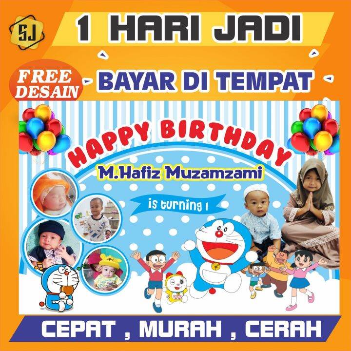SEPANDUK MURAH Cetak Backdrop Ulang Tahun Anak Custom Gambar Foto Anak ...