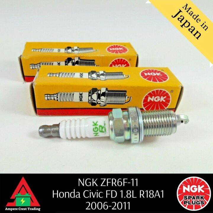 NGK Spark Plug ZFR6F-11 (set of 4 pcs) for Honda Civic FD 1.8L R18A1 ...
