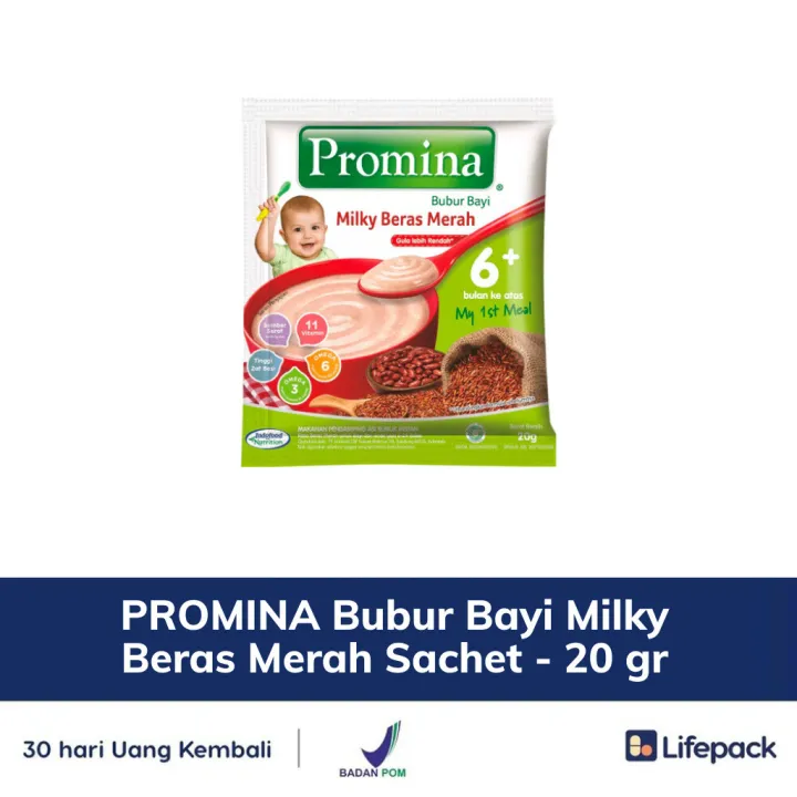 Promina Bubur Bayi Milky Beras Merah Sachet - 20 gr - LIFEPACK | Lazada ...