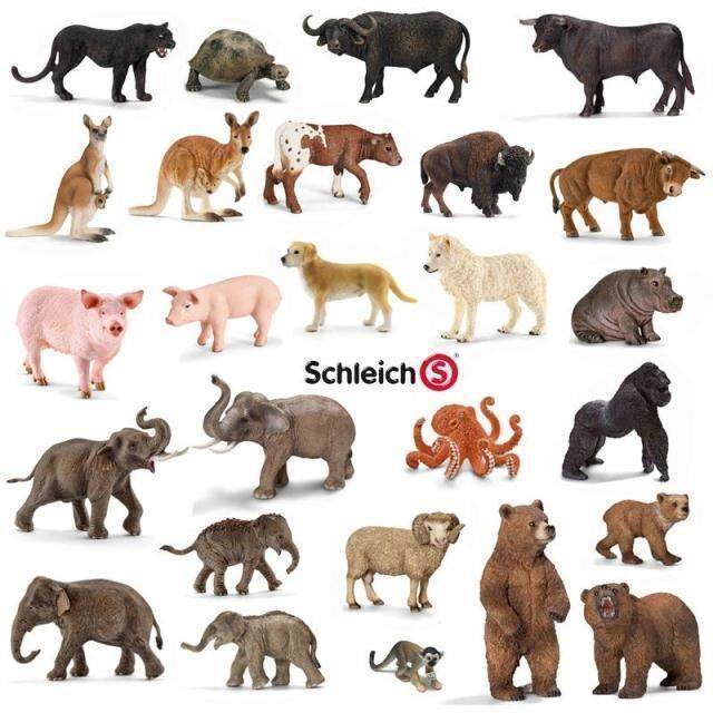 Schleich German Sile animal model toy simulation bear bull elephant ...