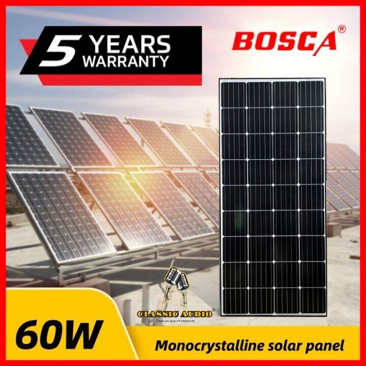 BOSCA 60W Solar Panel Mono 60 Watt 12 Volt Pv Solar Module Solar Cell ...
