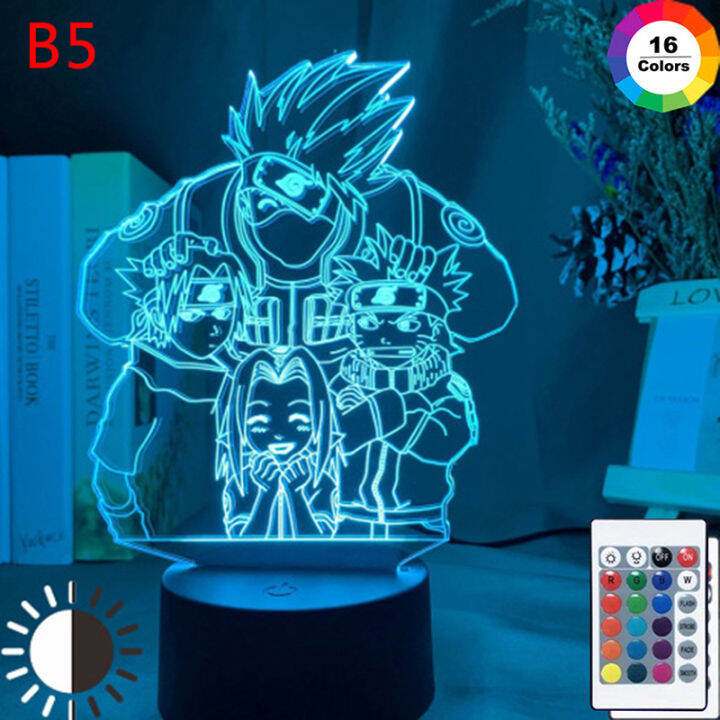 YONGDA💕 Anime Naruto Uzumaki Led Night Light Team 7 Sasuke Kakashi ...
