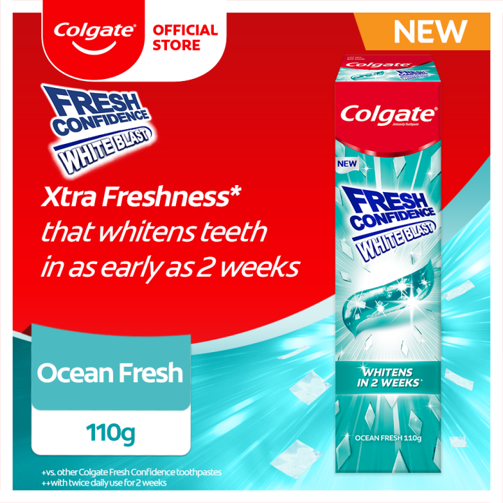 Colgate Fresh Confidence White Blast Ocean Fresh Toothpaste 110g ...
