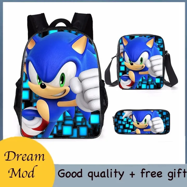 Sonic Game Anime Figure 3D Printing Bag Set Kids Unisex Backpack ...