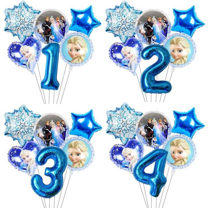6pcs Elsa Frozen Princess Foil Balloons Theme Baby Shower Birthday ...