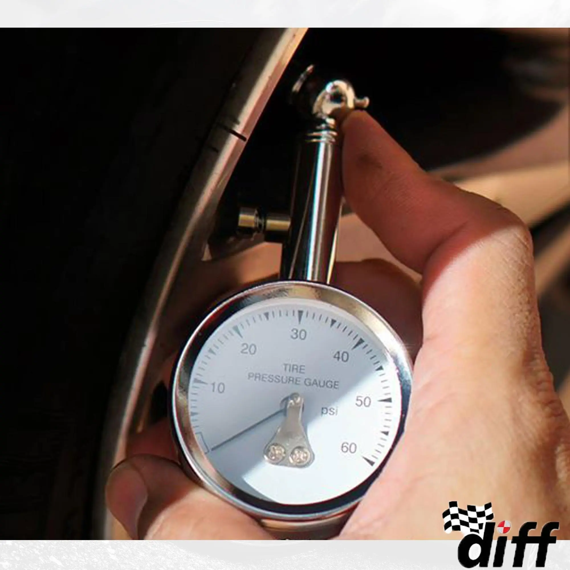 DIFF TIRE GAUGE เกจ์วัดลมหน้าปัทม์ใหญ่ ใช้วัดลมได้กับรถยนต์ รถเก๋ง รถกะ ...