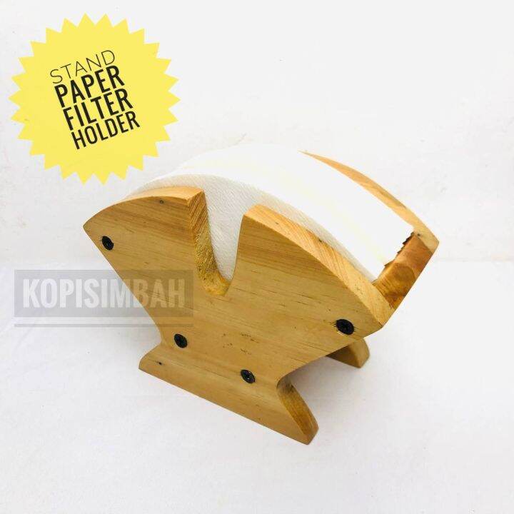 Stand Tempat Paper Filter V60 Wood Holder Papan Kayu Wadah Penyimpan ...