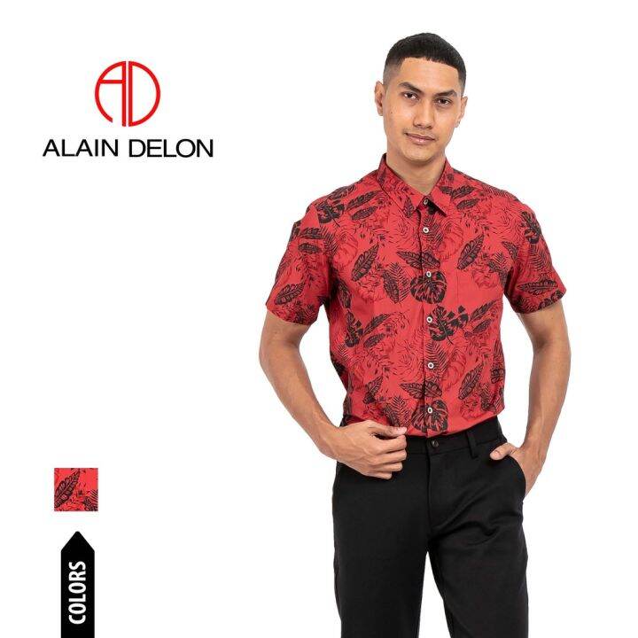 Alain Delon Short Sleeve Slim Fit Printed Shirt - 14421023 | Lazada