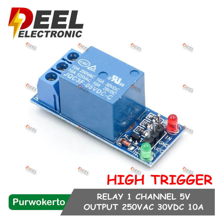 RELAY 1 CHANNEL 5VDC HIGH TRIGGER OUTPUT 250VAC 30VDC 10A MODULE ...