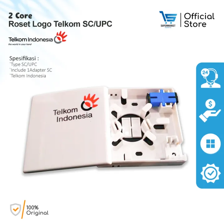 Roset FO 2 Core Roset Fiber Optik 2C Logo Telkom Kosongan SC UPC 1 Adapter | Lazada Indonesia