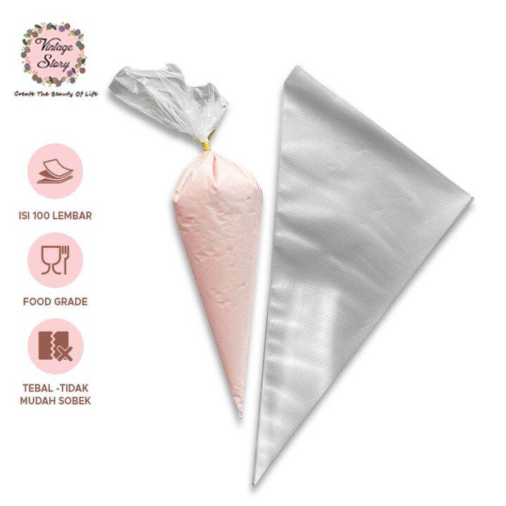 Plastik Segitiga Polos Untuk Buttercream Dan Adonan Kue Piping Bag ...