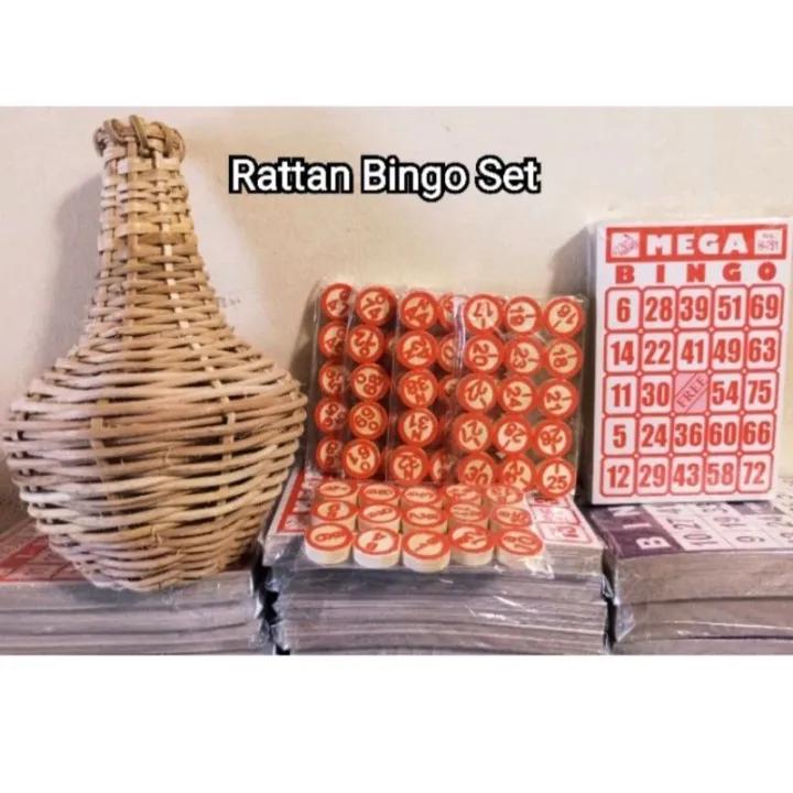 Mainit na benta Bingo Rattan Set l Wooden Shaker with Numbers and card ...