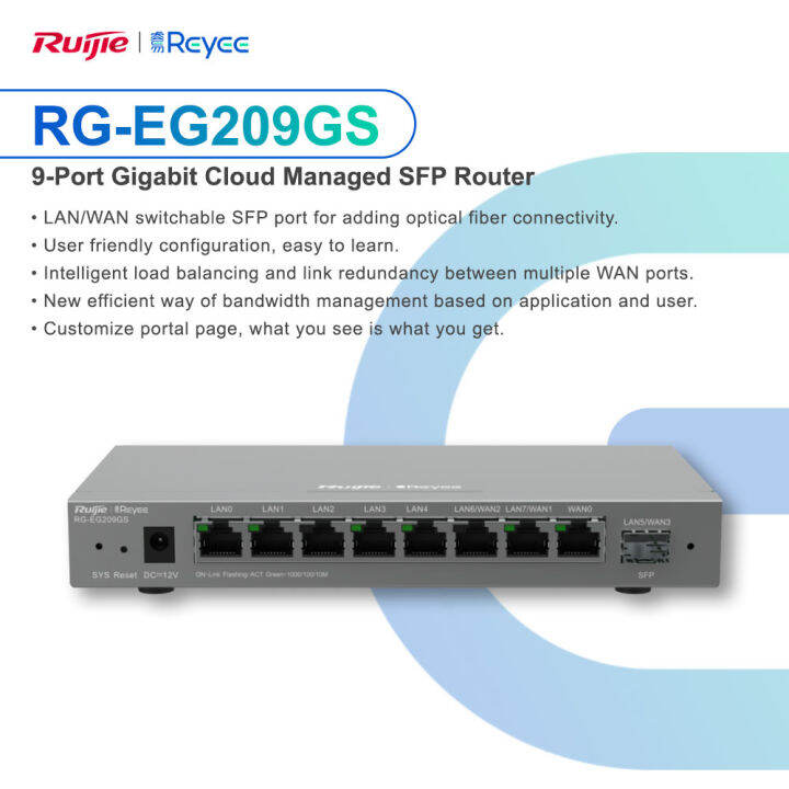 Reyee RG-EG209GS 9-Port Gigabit Cloud Managed SFP Router | Ruijie ...