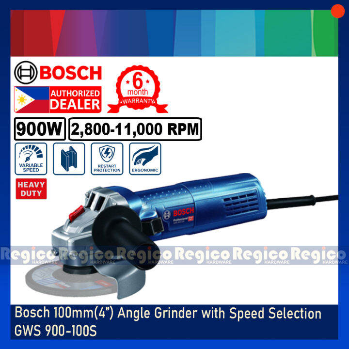 BOSCH GWS 900-100S 100mm 4" 900w Angle Grinder with Back Switch Bosch ...