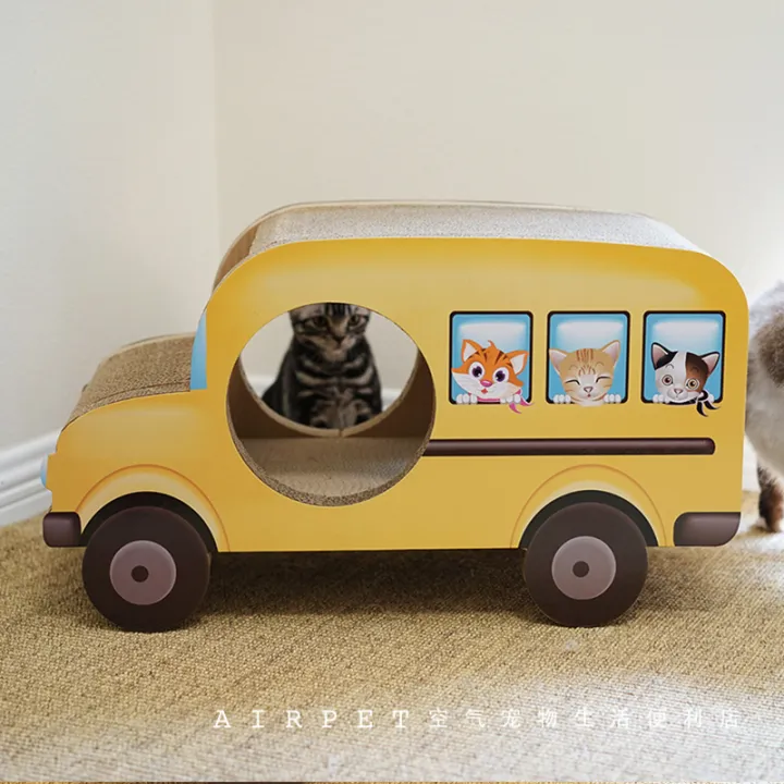Special price! Happy bus ride with Japanese cat scratch board bus ...