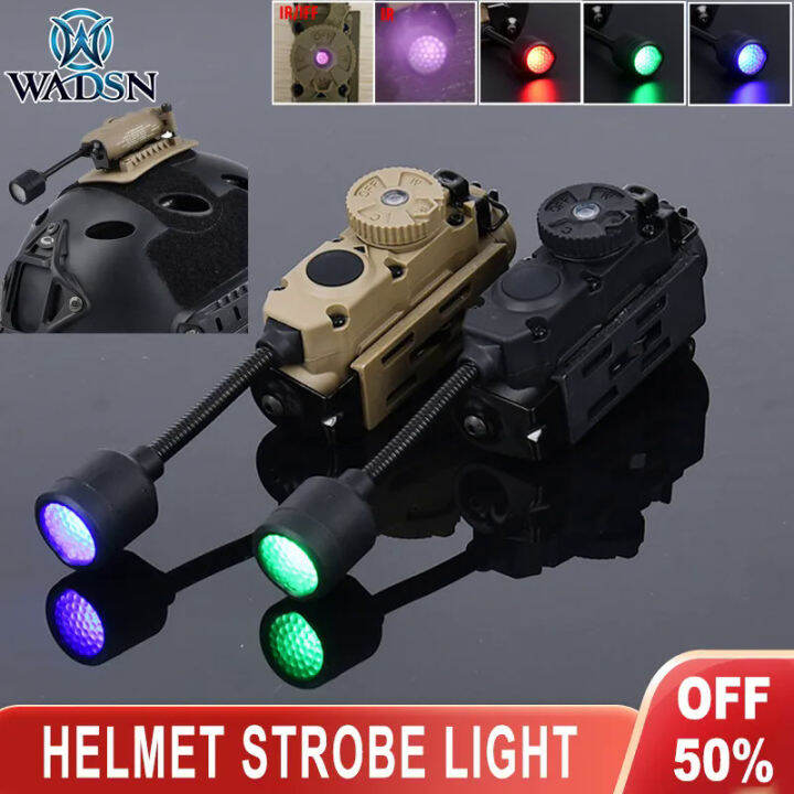 Wadsn ยุทธวิธี FAST หมวกกันน็อก Strobe Light สีแดงสีเขียวสีฟ้า IR Led ...
