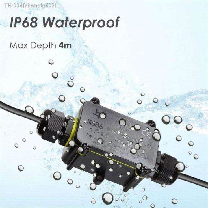 IP68 Waterproof Junction Box 2 Way 3 Way 6-12mm Connector Gland ...