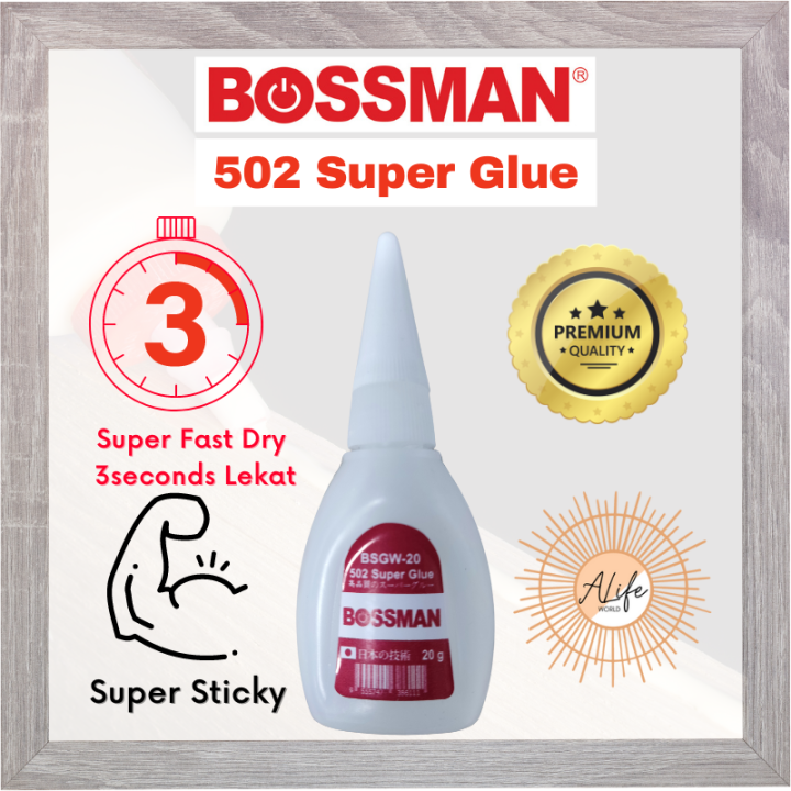 ALife World BOSSMAN 502 Super Glue 3 Seconds Fast Glue Easy Glue Strong ...
